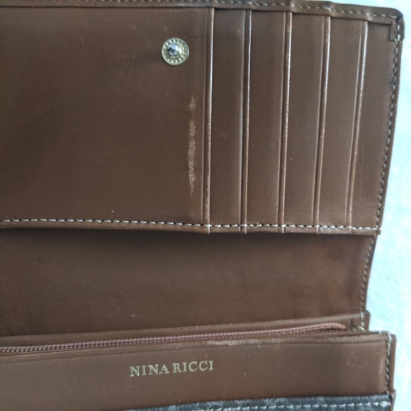 Nina Ricci | Bags | Vintage Nina Ricci Brown Leather Wallet Guc | Poshmark